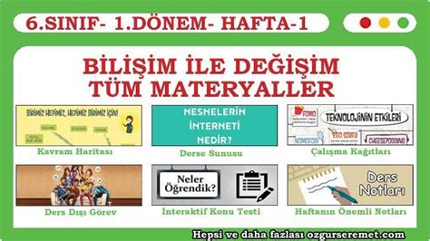 6 Sınıf Hafta 1 Bilişim İle Değişim Özgür ŞEREMET