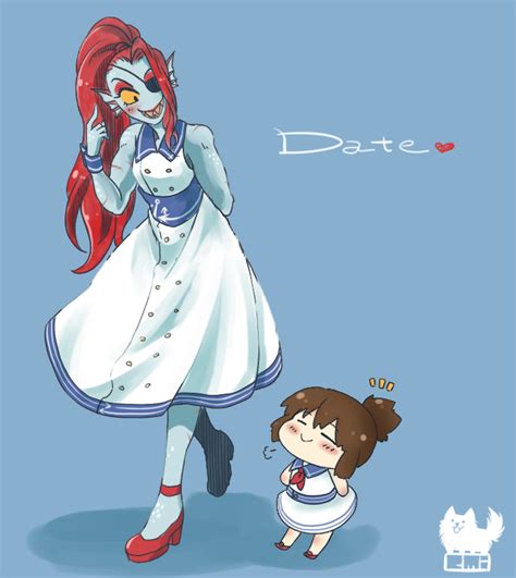 Safebooru 1girl Androgynous Blue Skin Brown Hair Dress Eyepatch Frisk Undertale High Heels