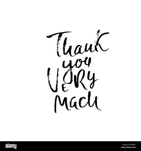 Thank You Handwritten Inscription Hand Drawn Modern Dry Brush