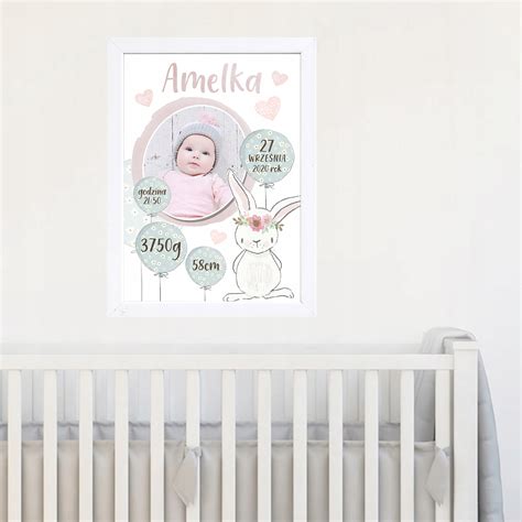 Metryczka A4 Ramka Roczek Chrzest Urodziny 9938701132 Allegro Pl