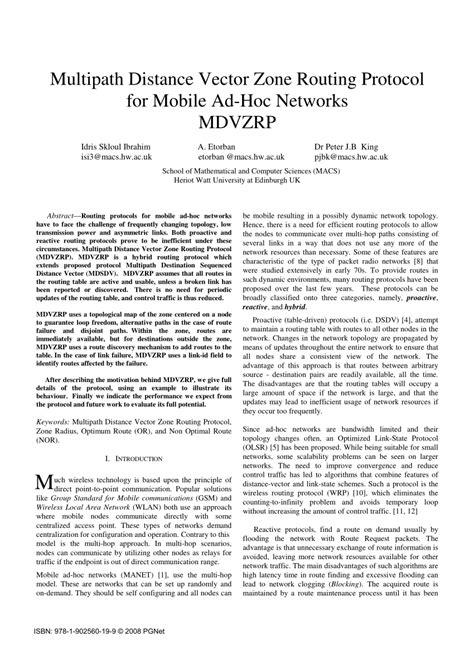 pdf multipath distance vector zone routing protocol for mobile ad hoc networks mdvzrp