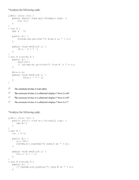 solved analyze the following code public class test public