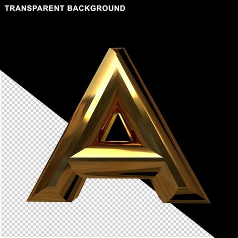 Letras en dorado 3d letra mayúscula a Archivo PSD Premium