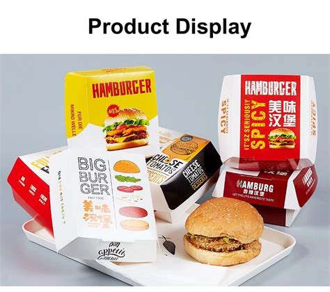 Custom Hamburger Burger Box Packaging French Fries Packaging Fired