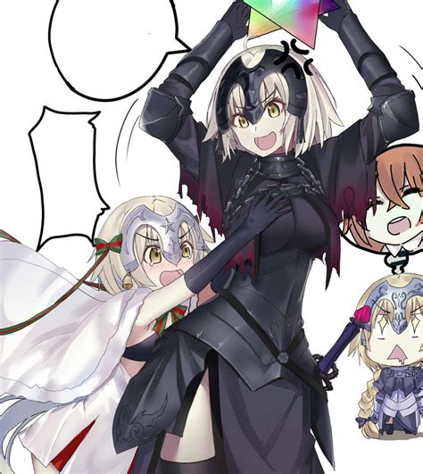Jeanne D Arc Fujimaru Ritsuka Jeanne D Arc Jeanne D Arc And Jeanne