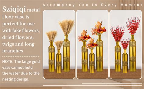 Amazon Sziqiqi Metal Floor Vase Gold Large Vases Decorative Tall