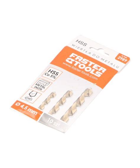 Wiertło kobaltowe do metalu 4 5 mm 10 szt FASTER TOOLS Bricomarche pl