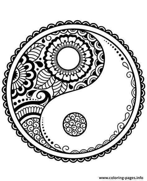 Print Mandala Symbols Yin Yang Coloring Pages Mandala Symbols Adult