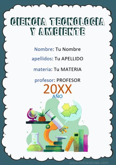 Caratula de Ciencia Tecnología y Ambiente Los MEJORES diseños del 2025