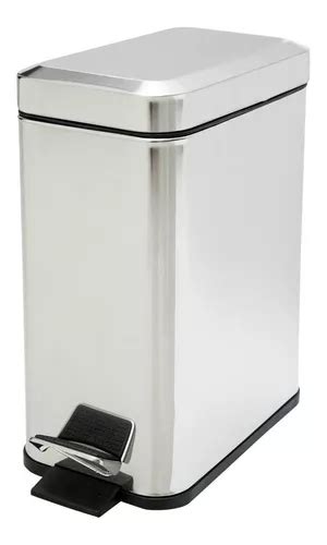 Lixeira Retangular Aço Inox Pedal E Balde 5 Litros Kala Cor Aço Inox