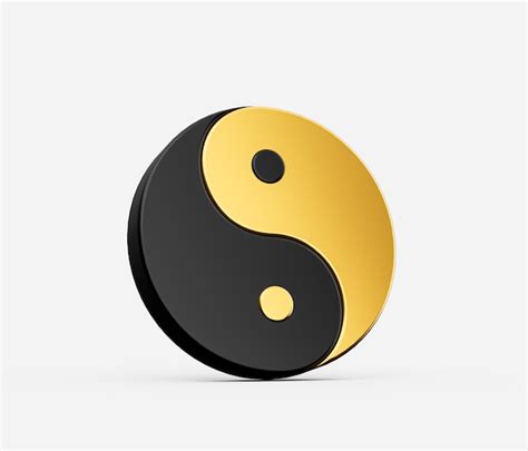 Premium Photo 3d Black And Golden Yin And Yang Symbol Of Harmony And