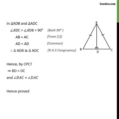 ex 7 3 2 ad is an altitude of an isosceles triangle abc