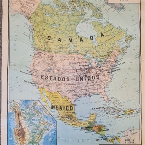 Comprar Mapa Fisico America Escolar