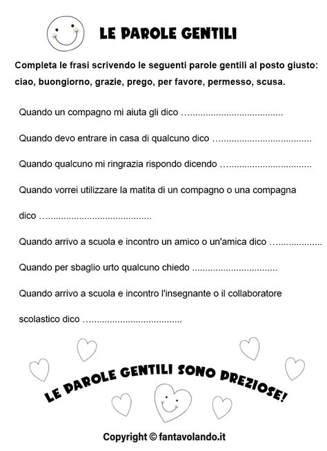 Educazione Civica Le Parole Gentili Schede Per La Scuola Primaria
