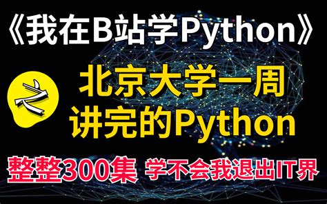 北京大学花一周讲完的python超详细教程，整整300集，零基础入手，学到就是赚到。（学完即可就业） 哔哩哔哩 bilibili
