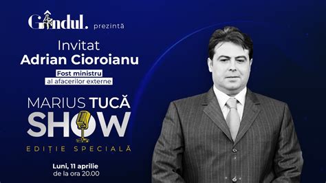 Marius Tucă Show începe luni 11 aprilie de la ora 20 00 live pe