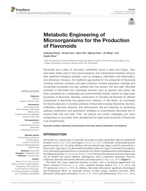 PDF Metabolic Engineering Of Microorganisms For The Production Of