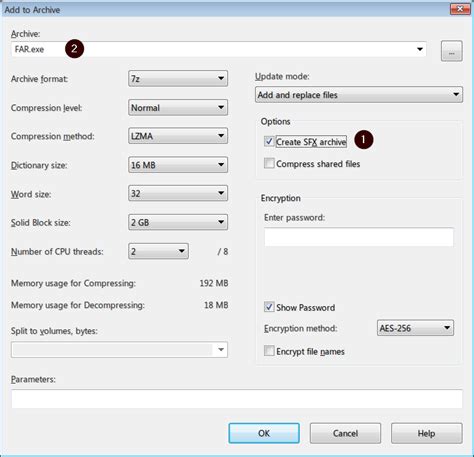Zip 7zip Create Self Extracting Archive Sfx With Specified