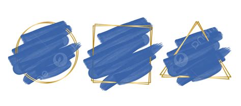 Marco Dorado De Geometría Con Acuarela Azul Marino Moderna Vector PNG