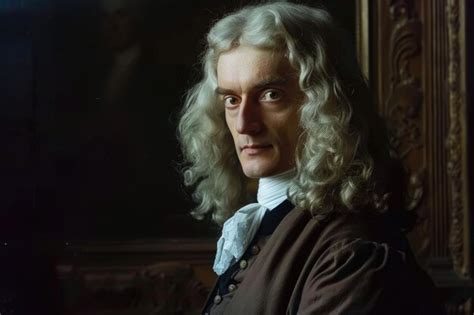 Retrato científico luminário de Isaac Newton físico e matemático