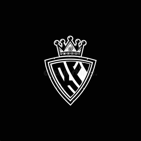 RF Logo Monogram Shield Crown Luxury Design Stock Vector Illustration