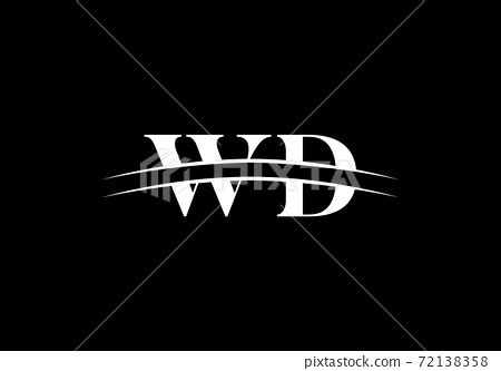Initial Monogram Letter W D Logo Design Vector Stock Illustration
