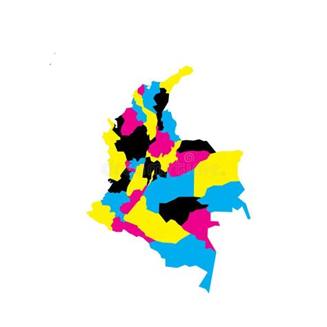 Mapa Pol Tico De Las Divisiones Administrativas De Colombia Stock De