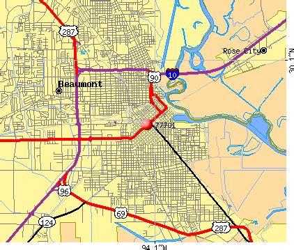 Beaumont Zip Code Map Map Vector