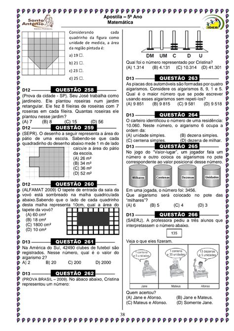 Simulado De Matem Tica Ano Saeb Braincp