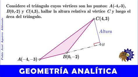 Hallar la altura y área de un triángulo obtusángulo YouTube