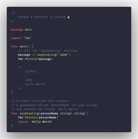 how to create a function in golang or go melvin george