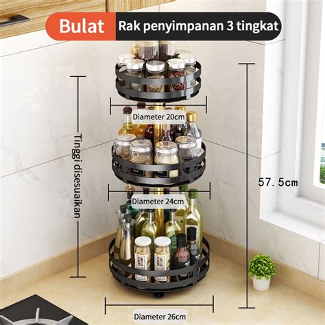 Jual Rak Bumbu Putar Berputar 360 Derajat Rak Bumbu Dapur Stainless