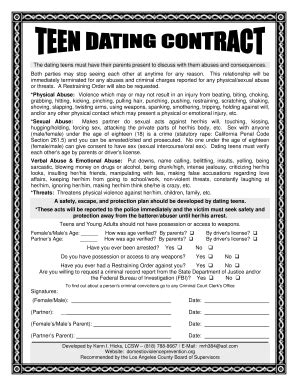 Dating Contract Fill And Sign Printable Template Online
