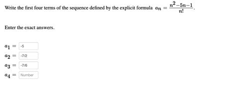 solved write the first four terms of the sequence defined by
