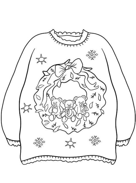 Coloriage Un Pull de Noël télécharger et imprimer gratuit sur