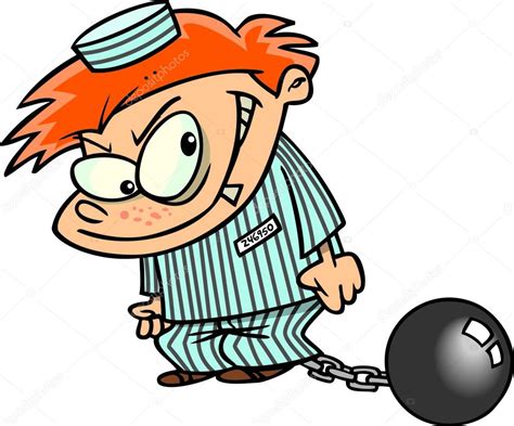 Cartoon Boy Prisoner Stock Vector Ronleishman 13982246