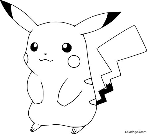 Cute Pikachu Coloring Page ColoringAll
