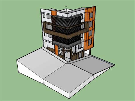 Vivienda Multifamiliar En 3d En SKP CAD 1 18 MB Bibliocad