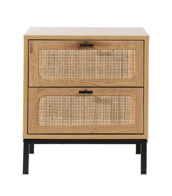 2er Set Nachttische Mit Rohrgeflecht Schwarz Bianca Maisons Du Monde