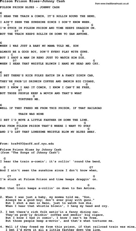Blues Guitar Lesson For Folsom Prison Blues Johnny Cash With Chords