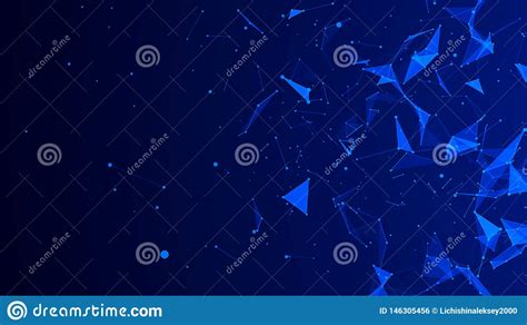 Fondo Azul Digital Abstracto Efecto Del Plexo Estructura De La Conexi N