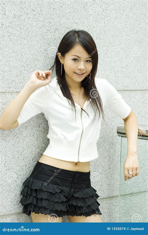 Asian Woman Stock Photo Image Of Happy Midriff Female