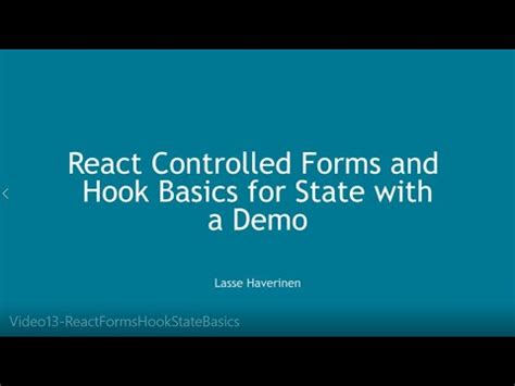 Web Development Frameworks Video 13 React Controlled Forms And