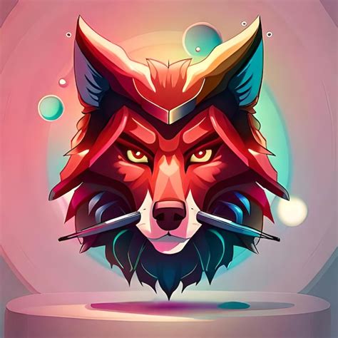 Premium AI Image Abstract Wolf Head Illustration