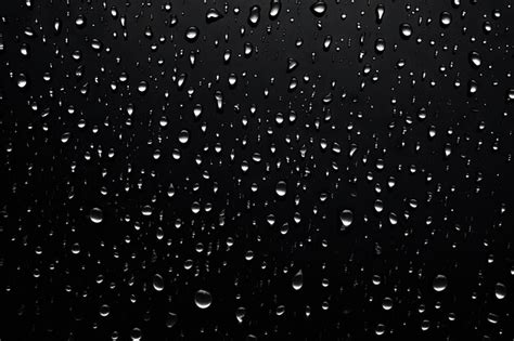 Gotas De Lluvia Sobre Negro Foto Premium