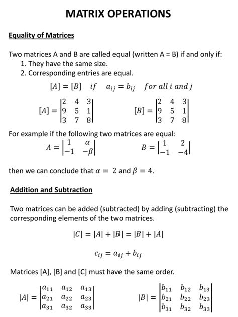 matrix operations pdf matrix mathematics mathematical concepts
