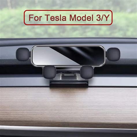 Soporte de teléfono móvil para coche accesorio de gravedad para Tesla