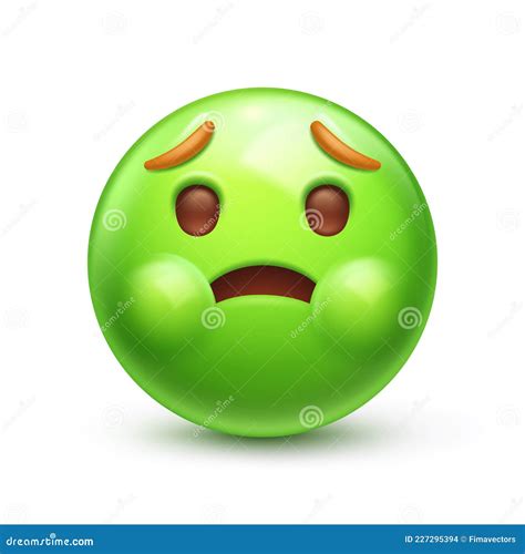 Holding Back Vomit Emoji Stock Vector Illustration Of Sickly 227295394