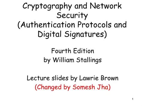 ppt cryptography and network security authentication protocols and digital signatures