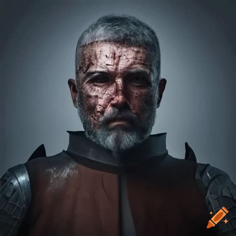 Image Of A Middle Aged Knight In Full Plate Armor On Craiyon